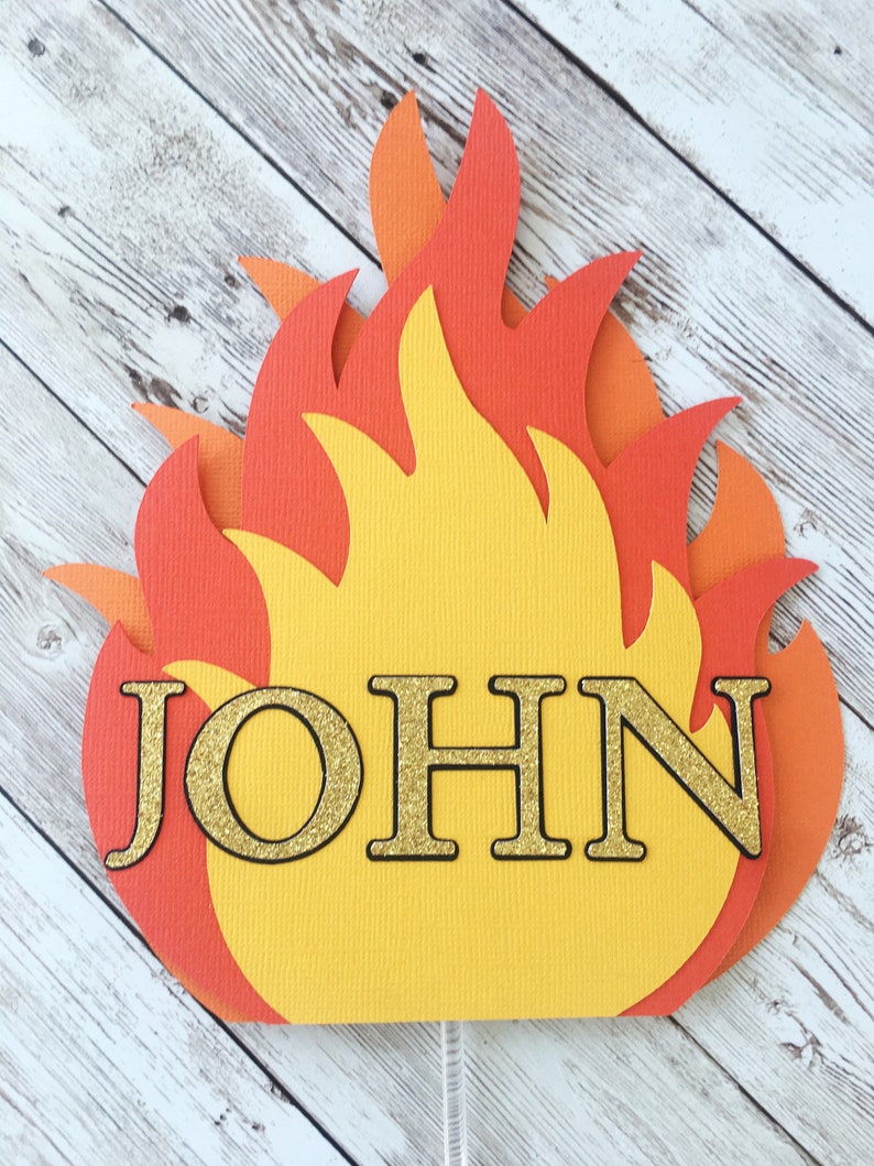 Firefighter Cake Topper, Fire Party Decor, Fireman Party, Camping Party ...
