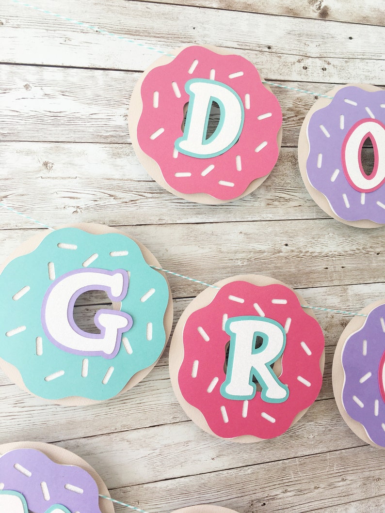 Donut Banner Donut Party Decor Donut Grow up Banner - Etsy