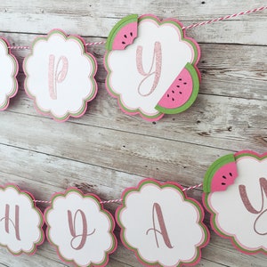 Watermelon Happy Birthday Banner, Watermelon Birthday Party Decorations ...