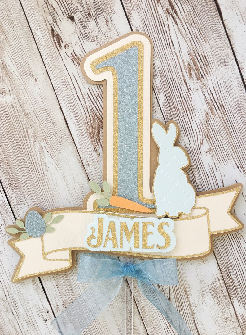 Bunny Cake Topper Easter Birthday Cake Topper Vintage Rabbit - Etsy