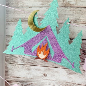 Camping Birthday, Camping Party Decor, Glamping Birthday Banner, Happy ...