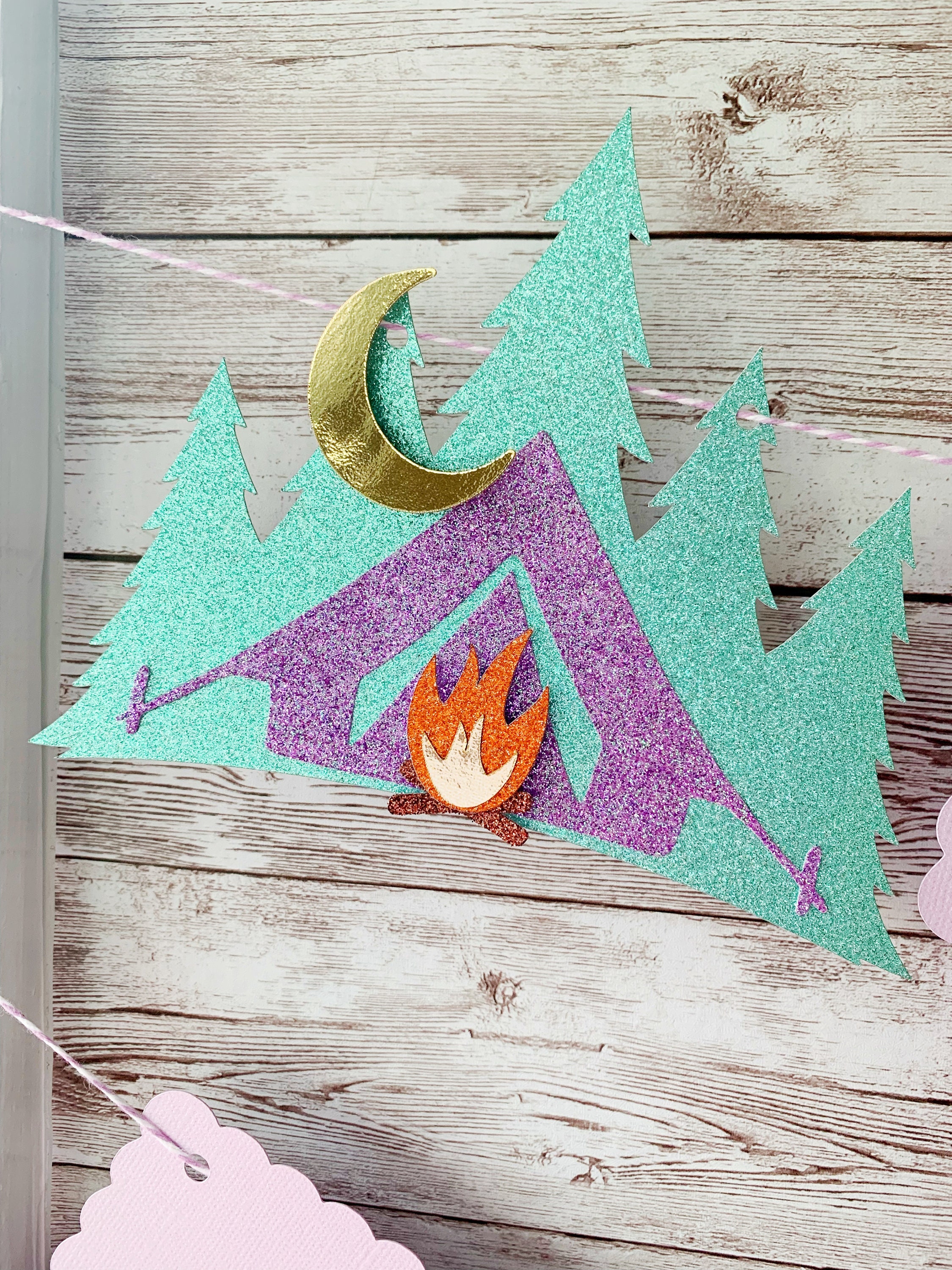 Camping Birthday, Camping Party Decor, Glamping Birthday Banner, Happy ...