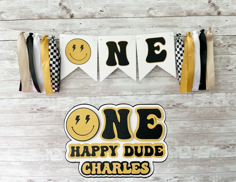One Happy Dude Banner, One Cool Dude Sign, One Happy Dude Birthday ...
