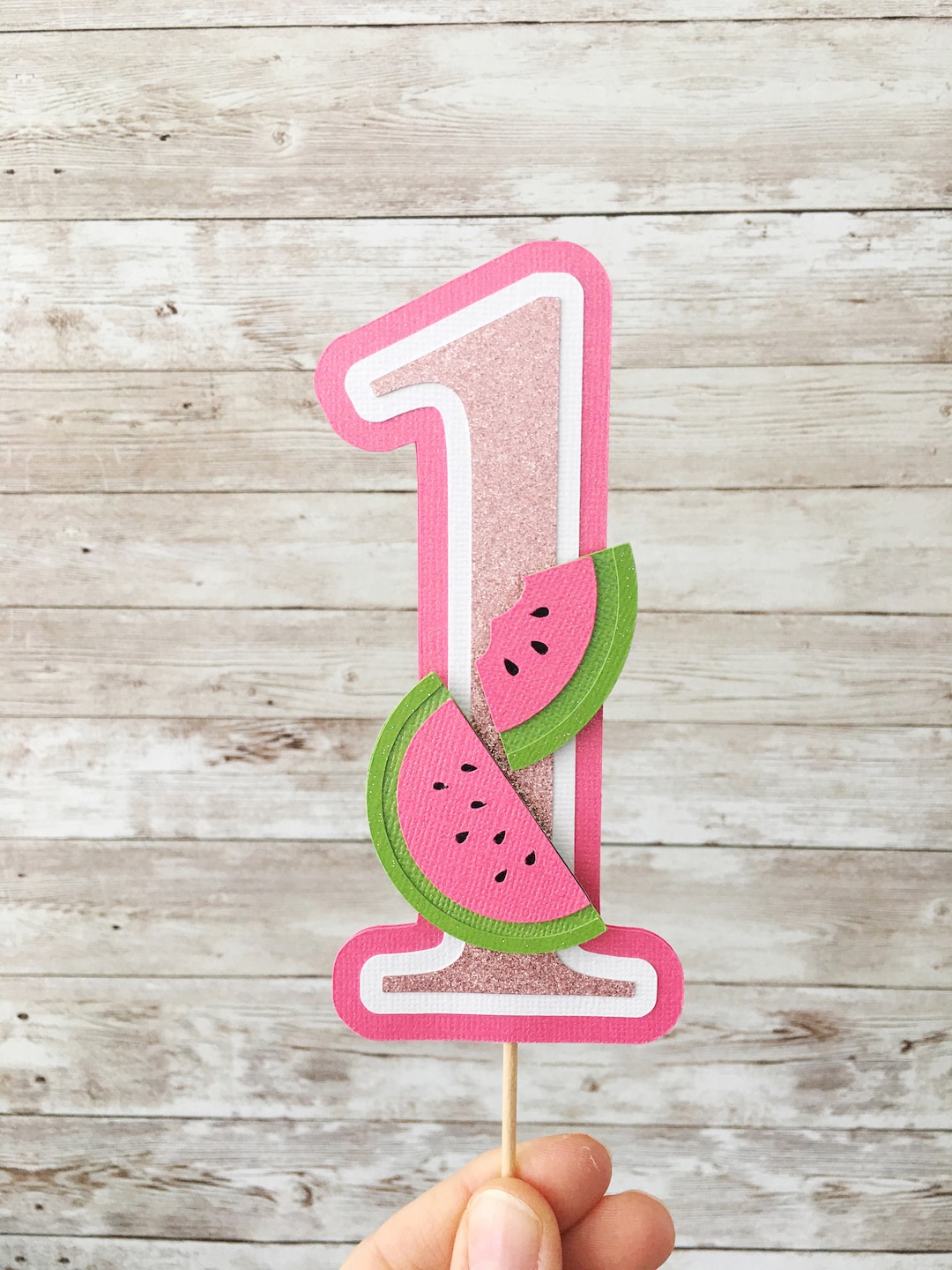 Watermelon Cake Topper, Number Cake Topper, Watermelon Cake Topper ...