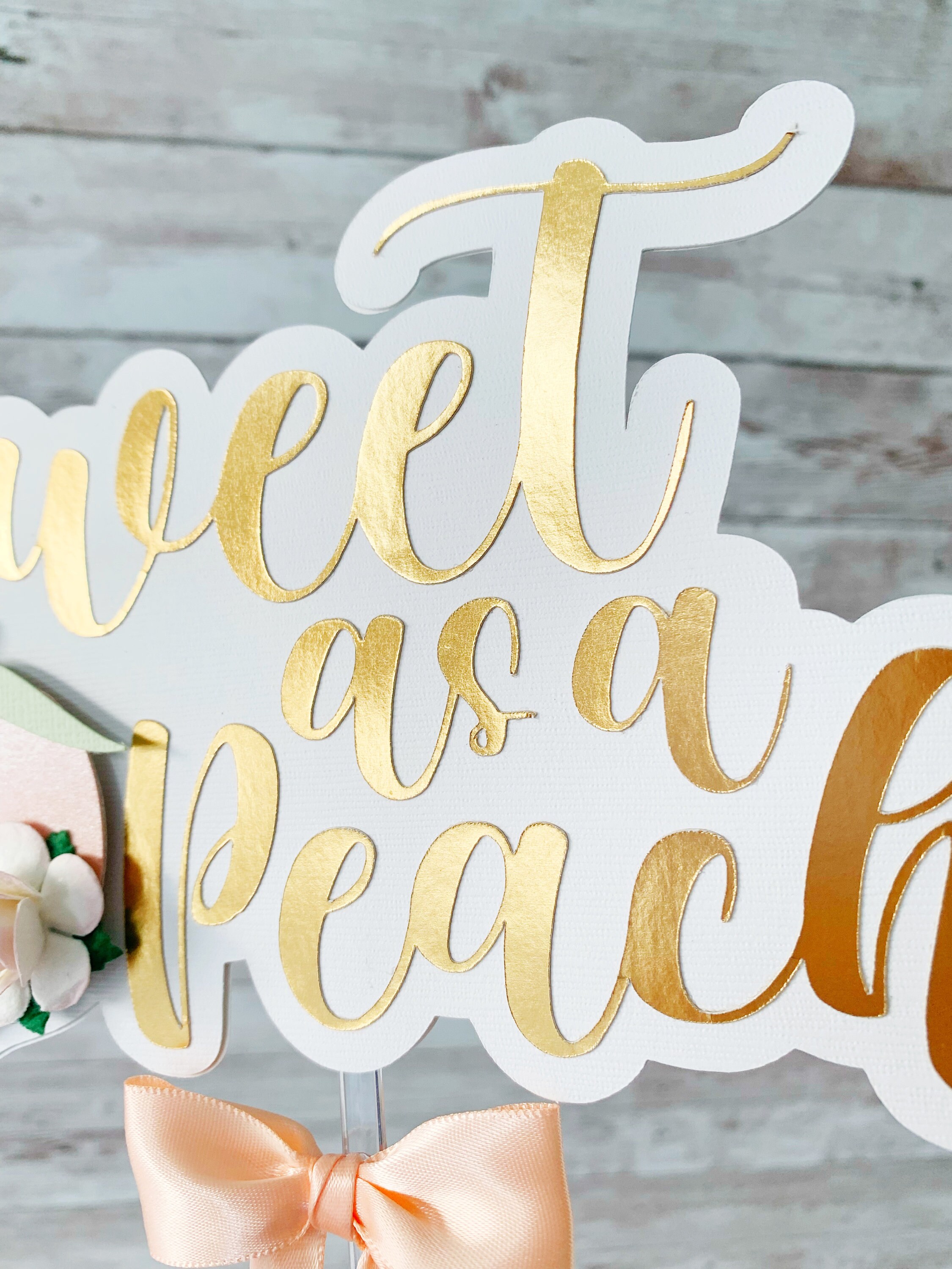Sweet as a Peach Cake Topper, One Sweet Peach 1st Birthday Party Decor ...