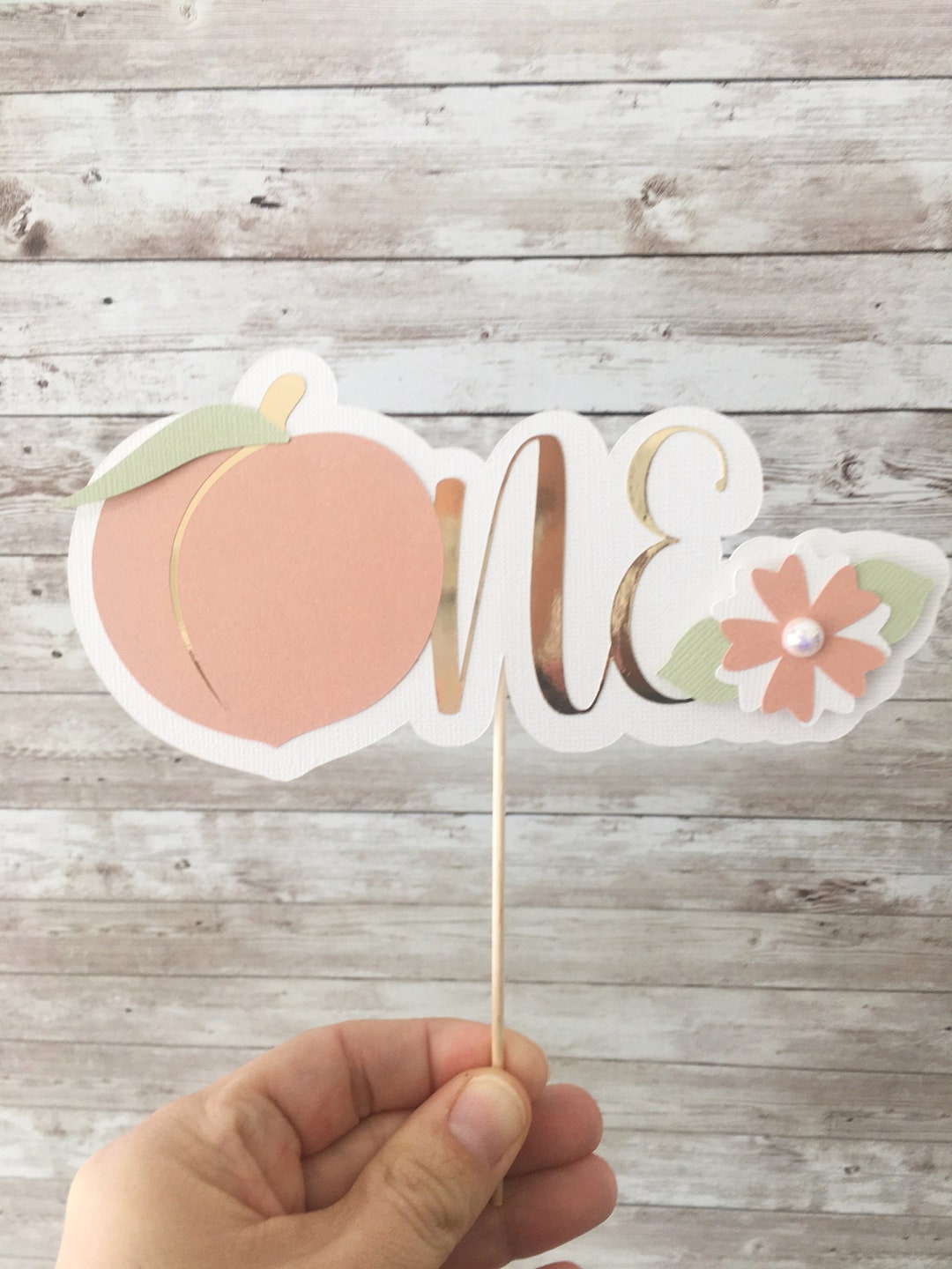 Peach 1st Birthday Cake Topper, One Sweet Peach 1st Birthday Party ...