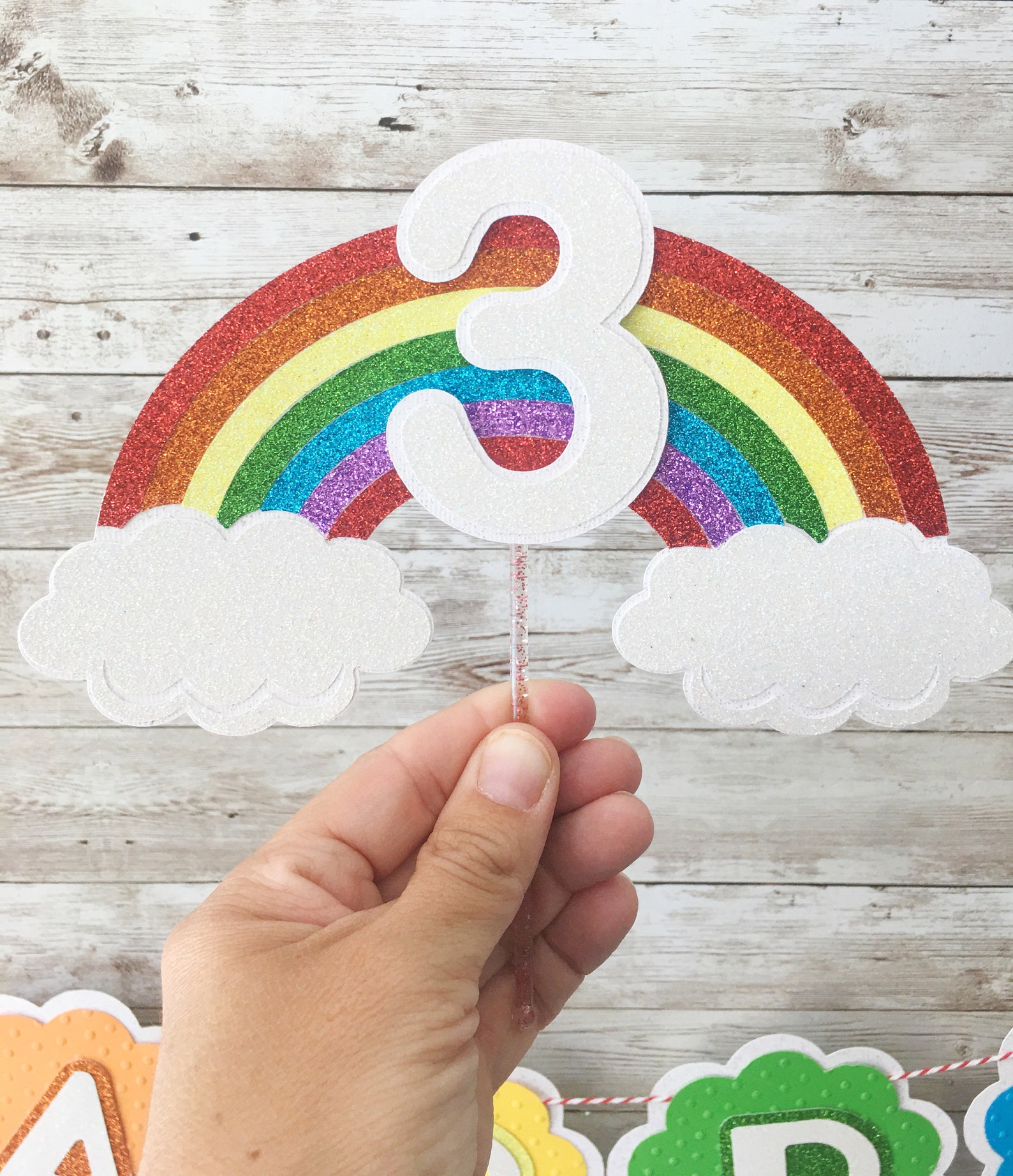 Rainbow Cake Topper Rainbow Party Decorations Rainbow | Etsy