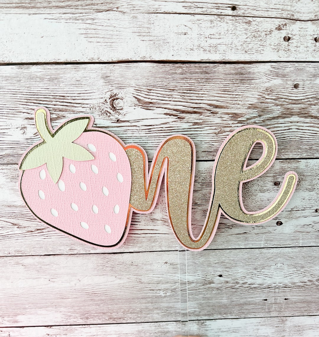 Strawberry Cake Topper, Berry Sweet One, Strawberry 1st Birthday ...