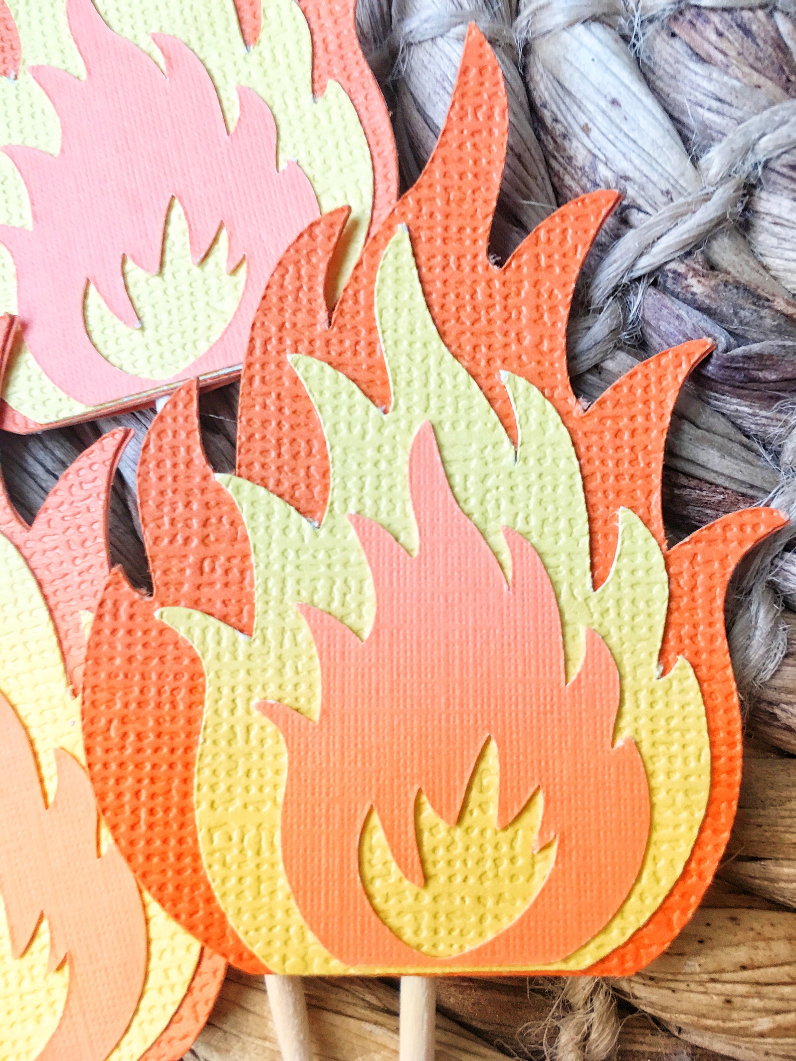 Fire Cupcake Toppers for Firetruck Birthday Party Fireman | Etsy