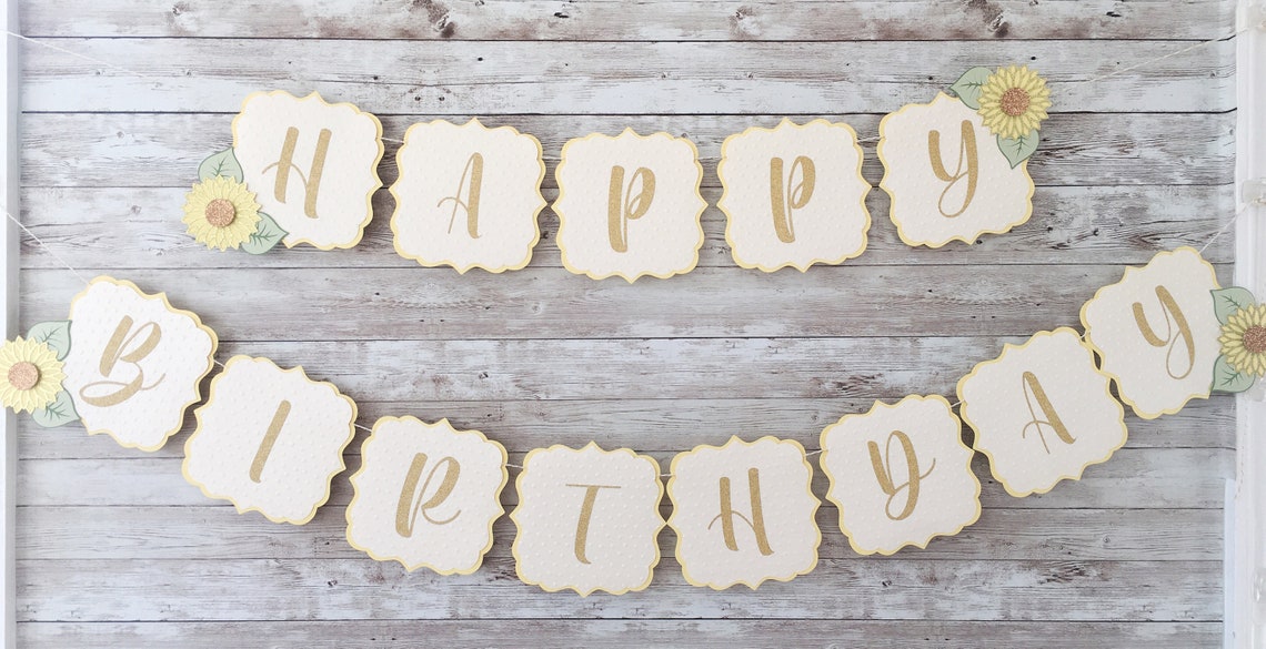 Sunflower Birthday Banner Sunflower Party Decorations - Etsy