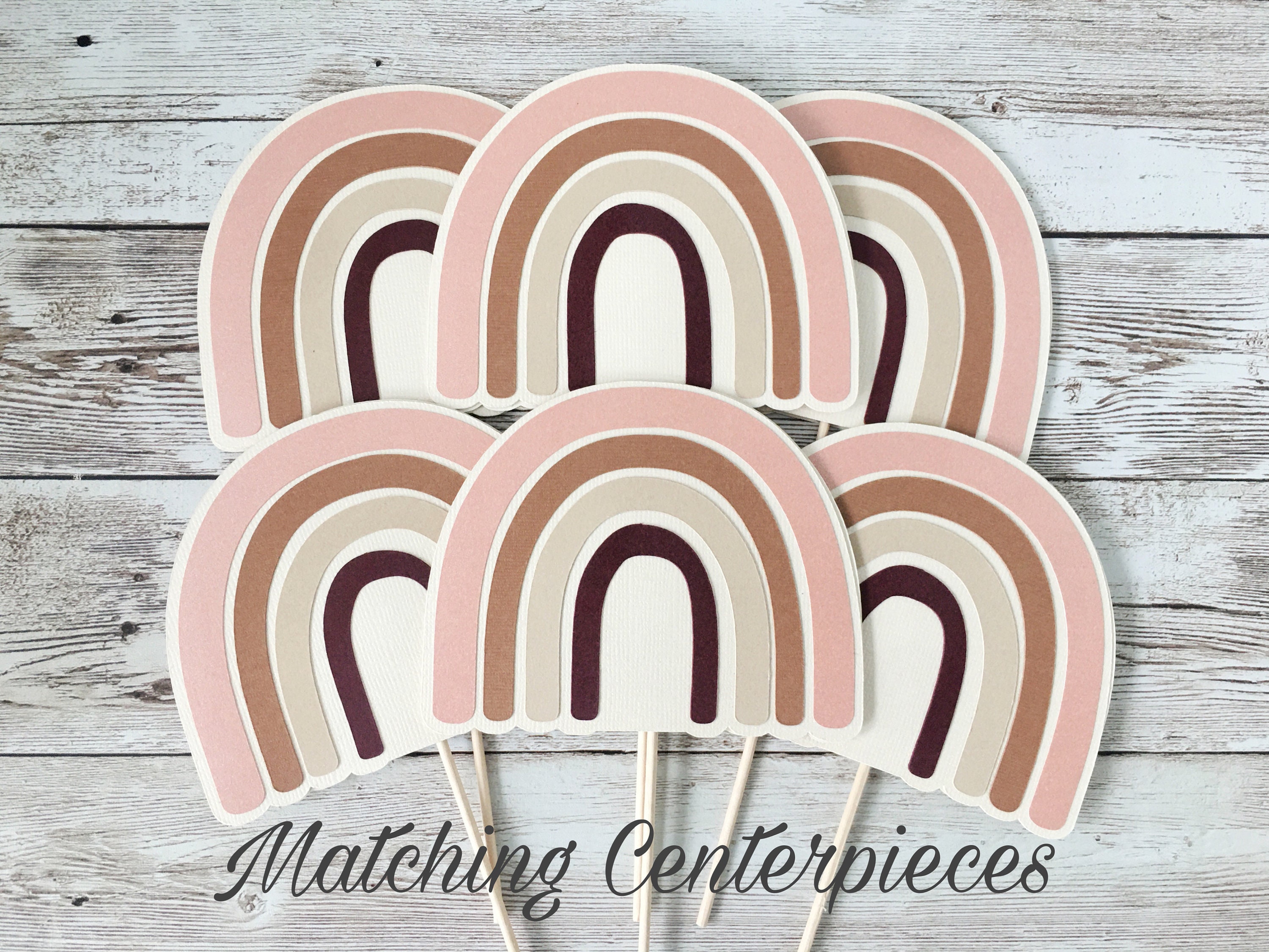 Boho Rainbow Cake Topper, Boho Rainbow 1st Birthday Party Decorations ...