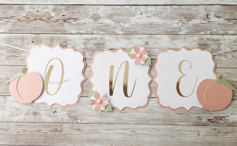 Peach High Chair Banner, One Sweet Peach 1st Birthday Party Decorations ...