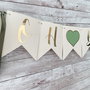 Gender Neutral Baby Shower Decor, Sage Green Baby Shower Banner, Boho ...