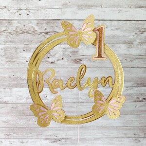 Personalized Butterfly Cake Topper, 1st Birthday Butterfly Cake Topper ...
