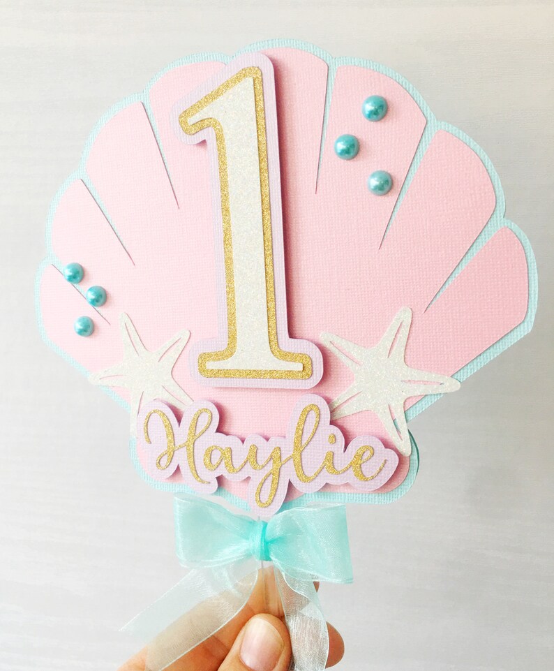 Mermaid Cake Topper Seashell Cake Topper Mermaid Birthday - Etsy