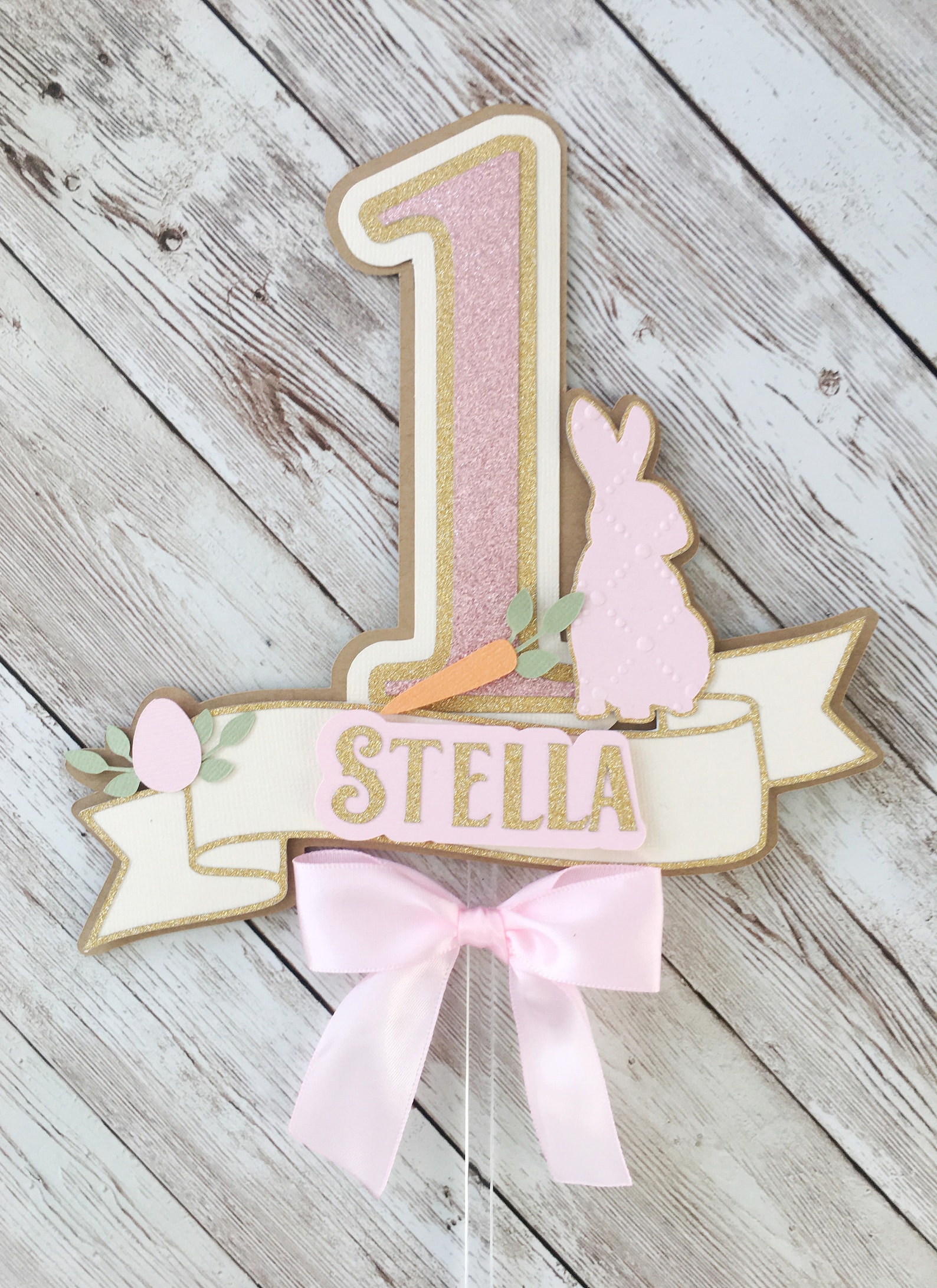 Bunny Cake Topper Easter Birthday Cake Topper Vintage Rabbit - Etsy