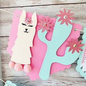 Llama Party Decor, Llama Happy Birthday Banner, Cactus Party Decor ...