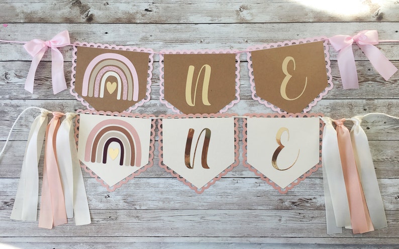 Boho Rainbow 1st Birthday Party Package Muted Rainbow High - Etsy