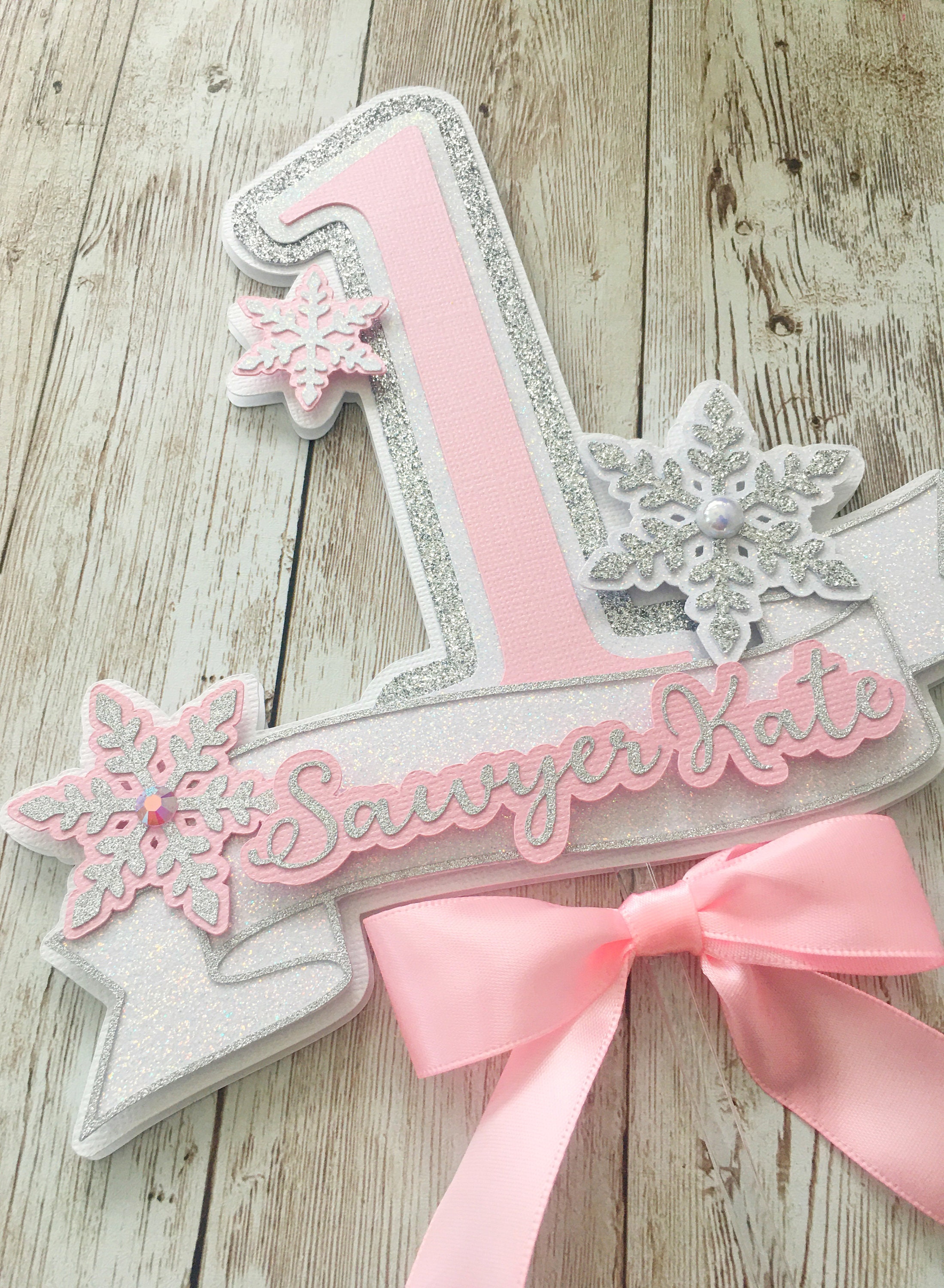 Snowflake Cake Topper, Snowflake 1st Birthday Decorations, Winter ...