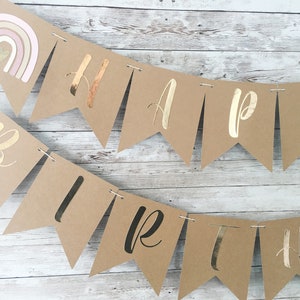Boho Rainbow Happy Birthday Banner, Boho Rainbow Birthday Party ...