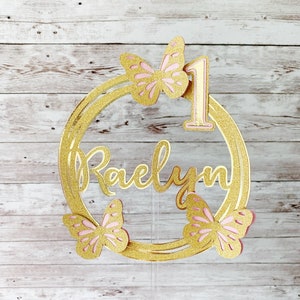 Personalized Butterfly Cake Topper, 1st Birthday Butterfly Cake Topper ...