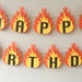 Fire Happy Birthday Banner, Fire Flames Banner, Perfect for Fireman ...