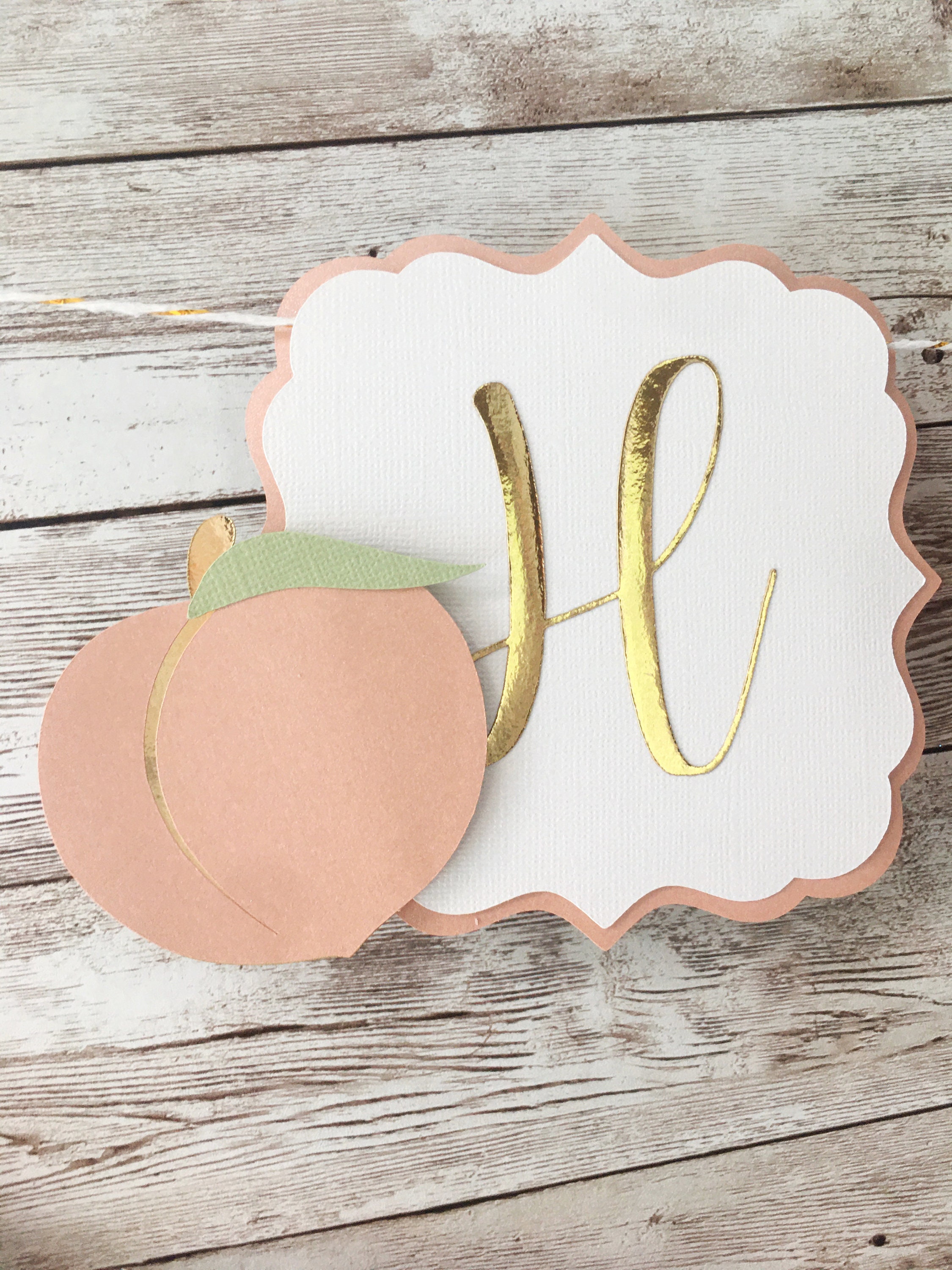 Peach Happy Birthday Banner, One Sweet Peach 1st Birthday Party ...
