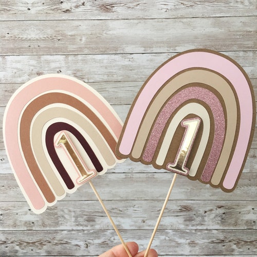 Boho Rainbow Cake Topper Boho Rainbow 1st Birthday Party - Etsy