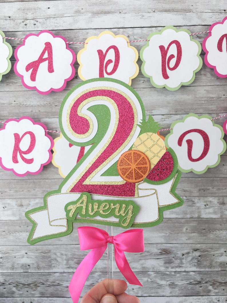 Two Tti Frutti Cake Topper Tutti Frutti Cake Topper Tutti Etsy