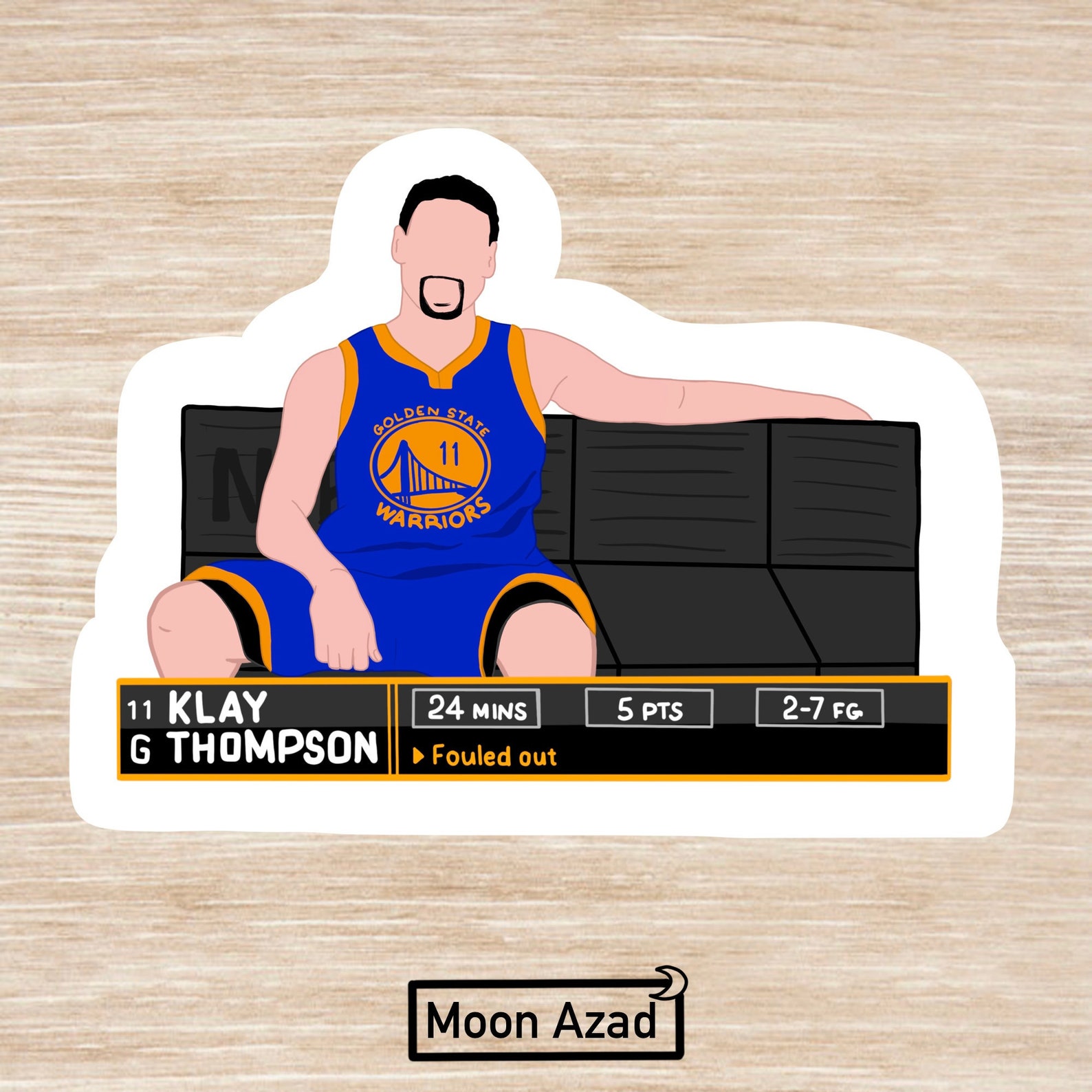 Klay Thompson All Smiles After Fouling Out Sticker - Etsy