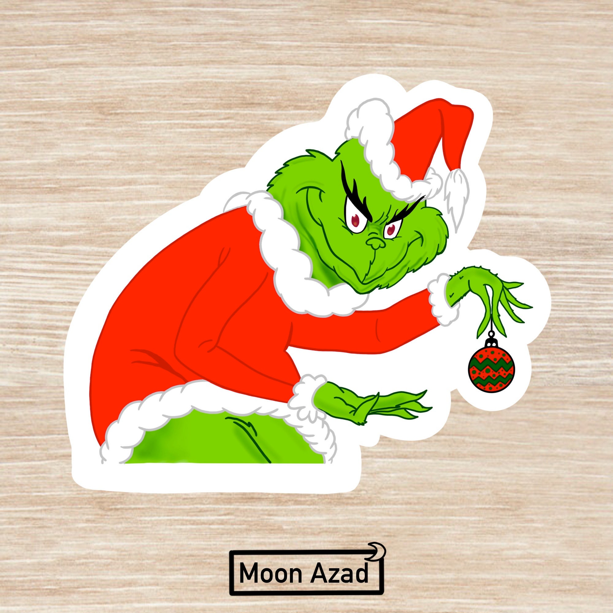 Christmas Grinch Stealing Ornament Sticker - Etsy Sweden
