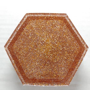 Jewelry Box Hexagon Orange Silver & Gold Glitter - Etsy