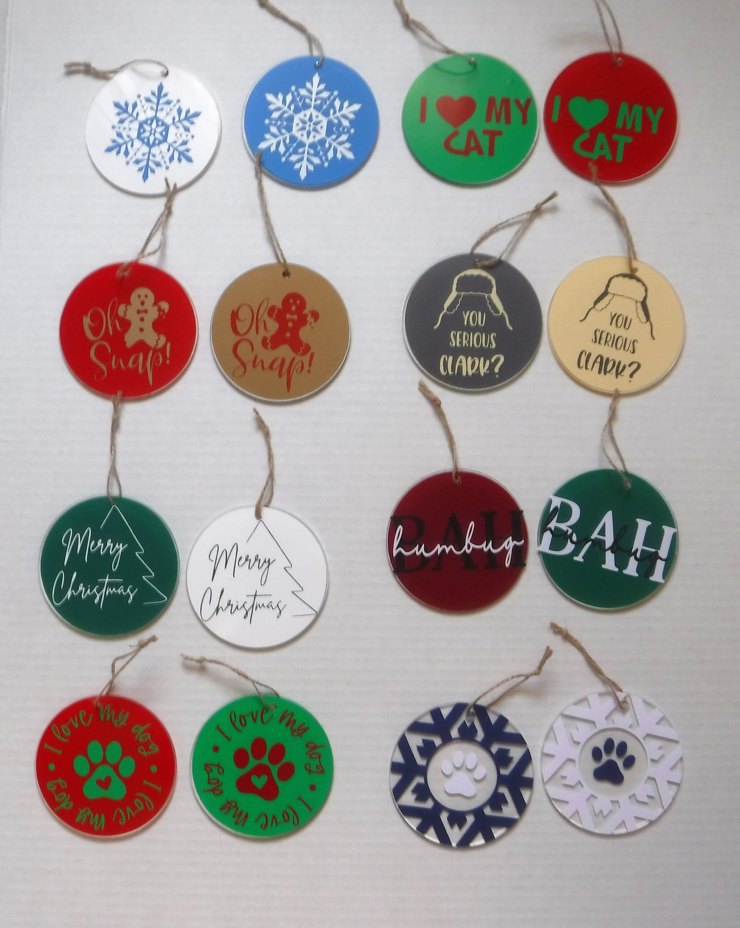 Ornament Acrylic W/ Vinyl Decals - Etsy