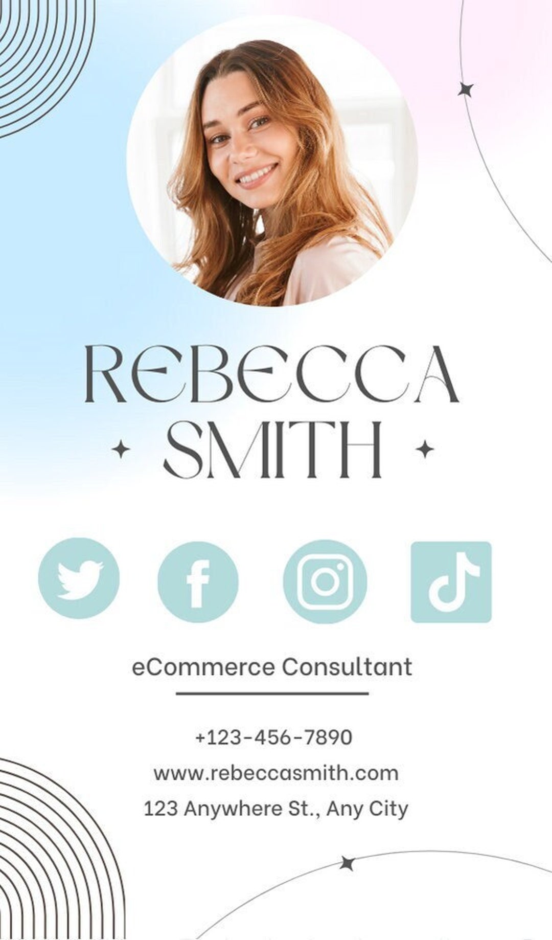 Digital Business Card Template, Virtual Business Card Template ...