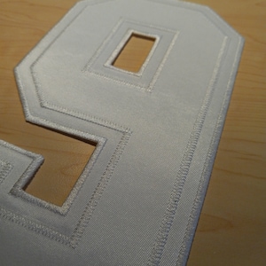 Varsity Font Sports Number - 10 Inch Twill Patch With Embroidered Edge ...