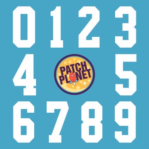 1 Color Varsity Sport Number - Twill With Embroidered Edge - Multi Size ...