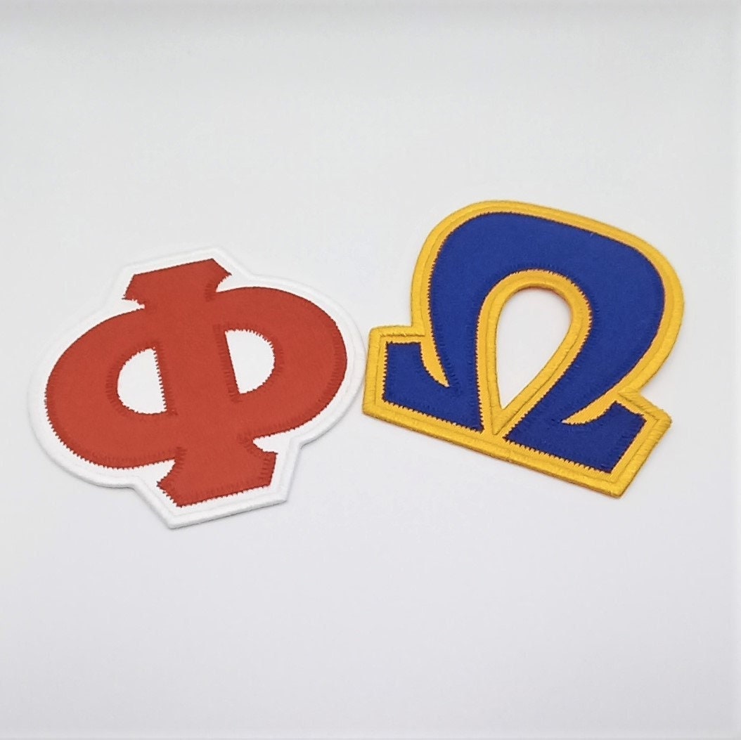 6 Inch Greek Lettering Patch With Embroidered Edge - Etsy