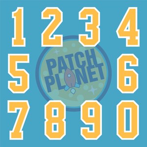 Varsity Font Sports Number - 10 Inch Twill Patch With Embroidered Edge ...