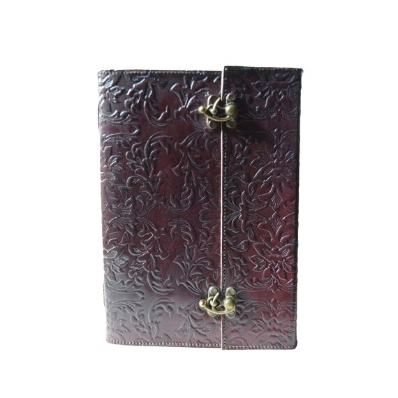 Genuine Embossed Leather Journal Handmade Garden Flower | Etsy