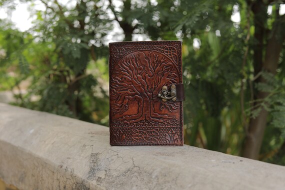 Tree of Life Notebook Embossed Leather Journal Leather Diary | Etsy