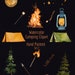 Watercolor Camping Clipart- Hand Painted Clipart Set- Camping Graphics ...