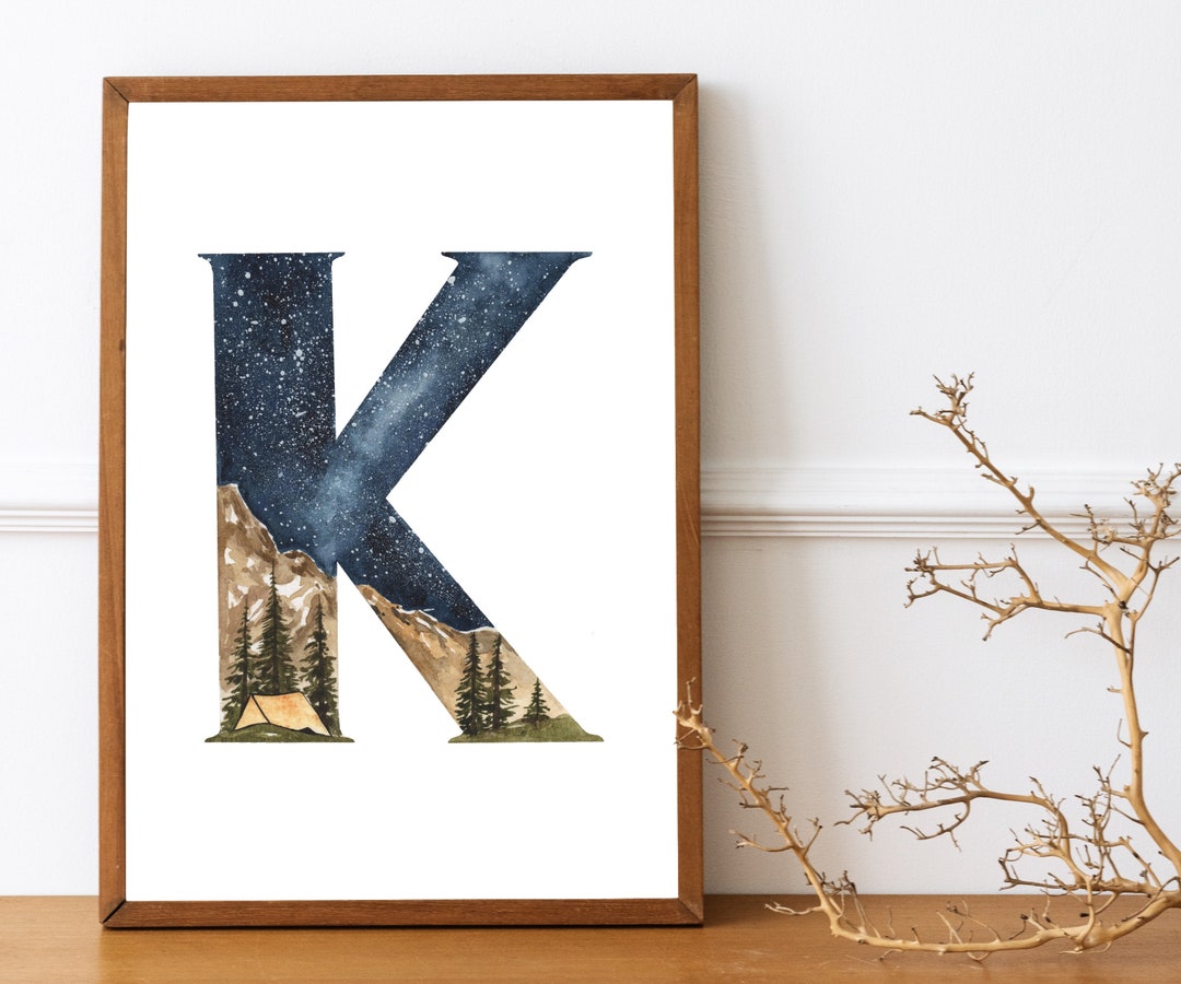 Watercolor Letter K Nursery Room Printable Alphabet Art- Hand Painted ...