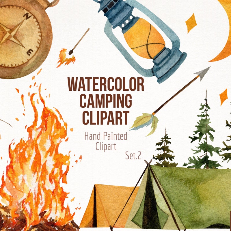 Camping Clipart - Etsy
