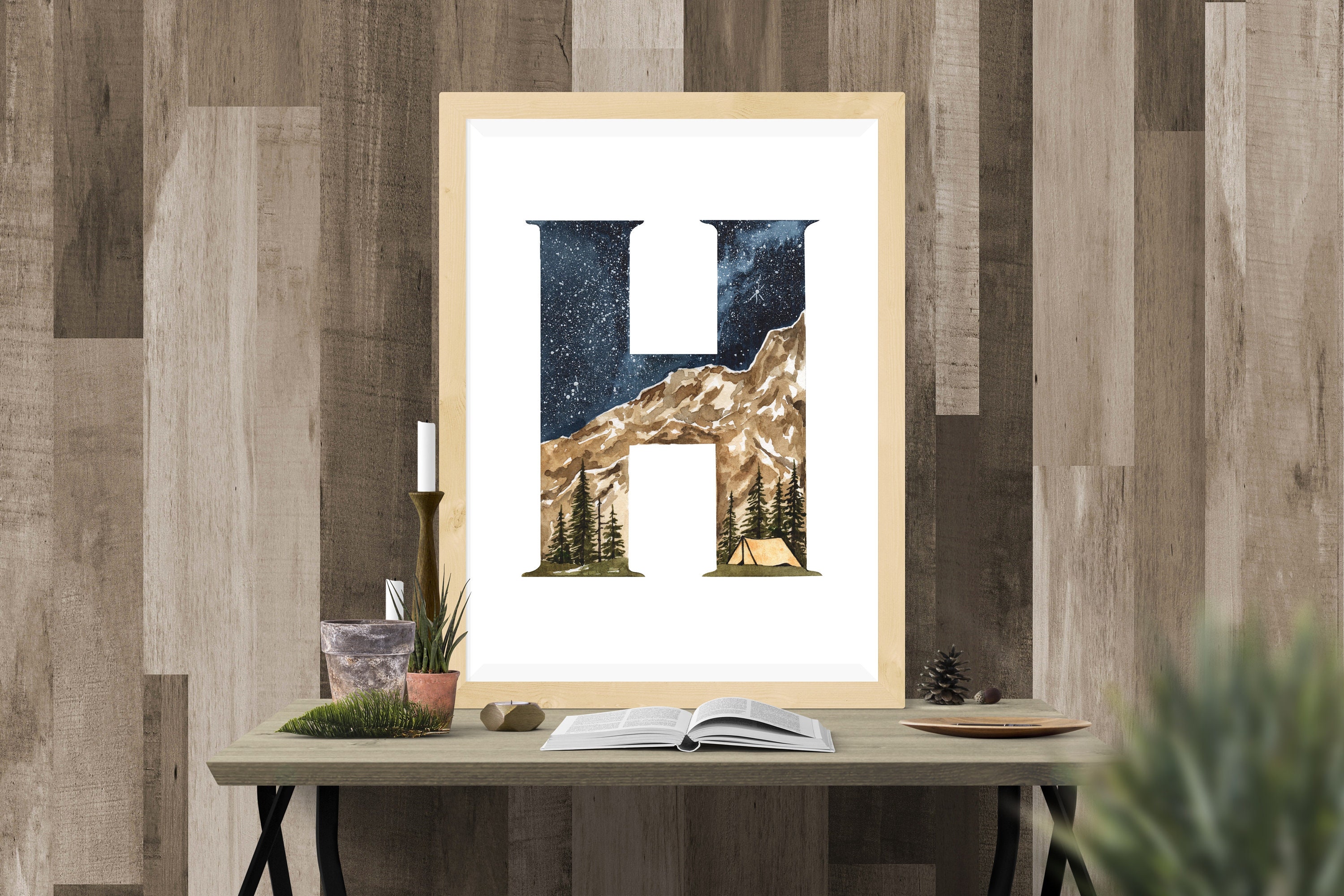 Watercolor Letter H Nursery Room Printable Alphabet Art- Hand Painted ...