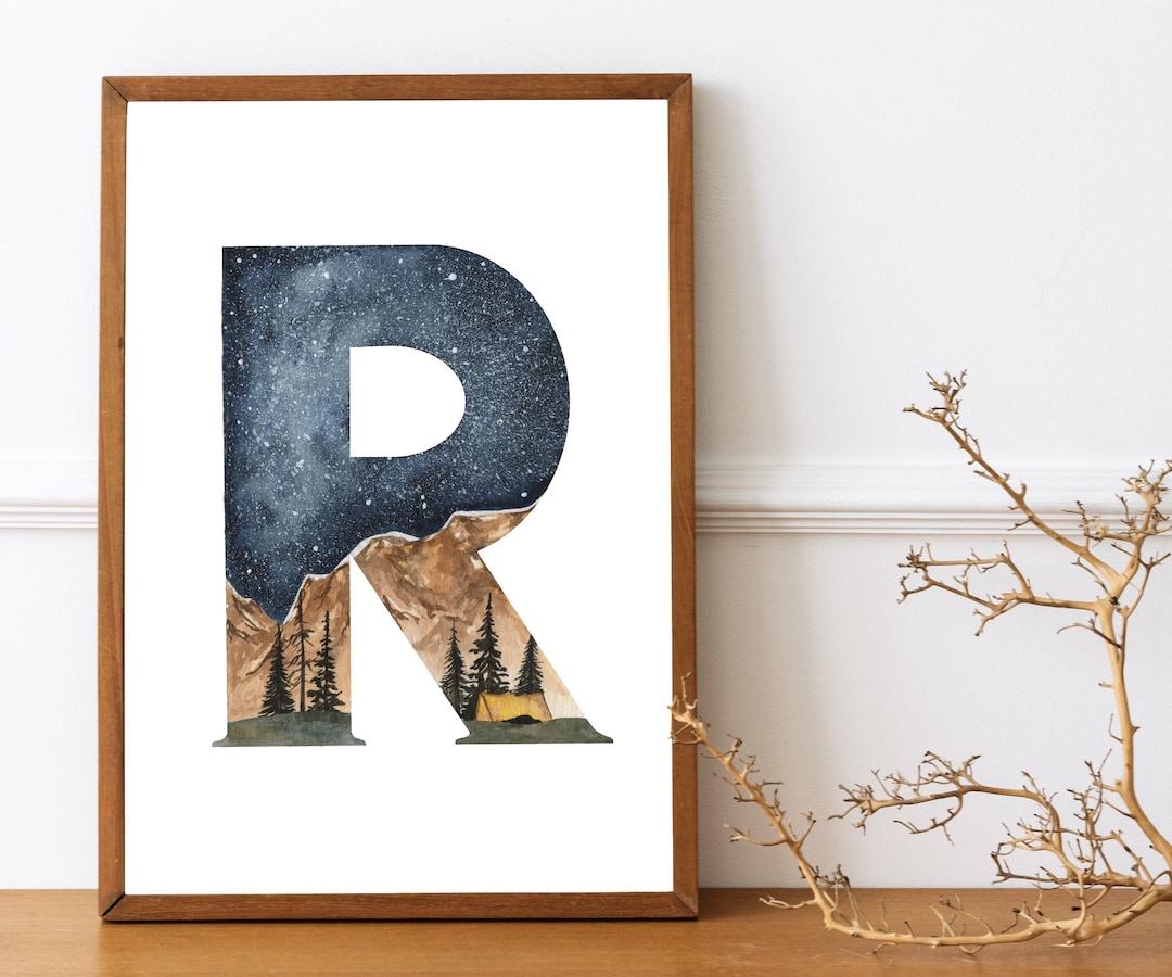Watercolor Letter R Nursery Room Printable Alphabet Art- Hand Painted ...