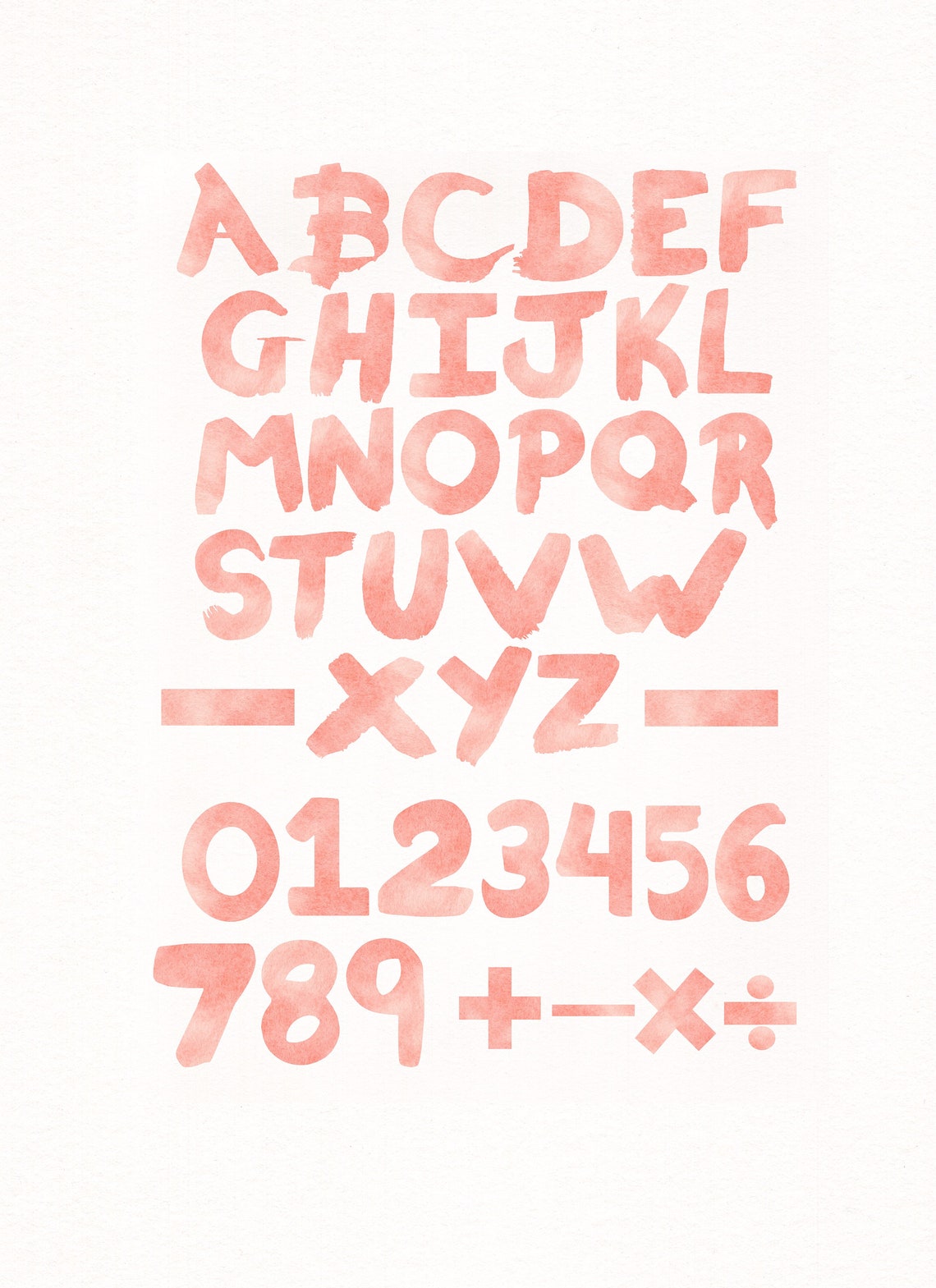 Watercolor Alphabet Clipart Watercolor Numbers Clipart Nursery Clipart ...