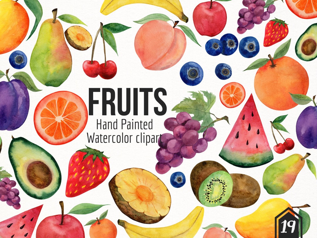 Hand Painted Watercolor Fruits PNG Clipart- Summer Tropical Fruit ...