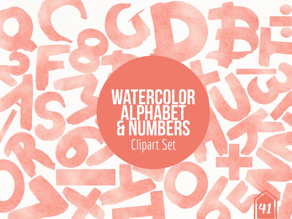 Watercolor Alphabet Clipart Watercolor Numbers Clipart Nursery Clipart ...