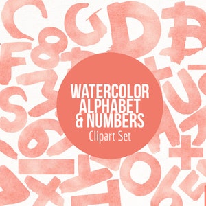 Watercolor Alphabet Clipart Watercolor Numbers Clipart Nursery Clipart ...
