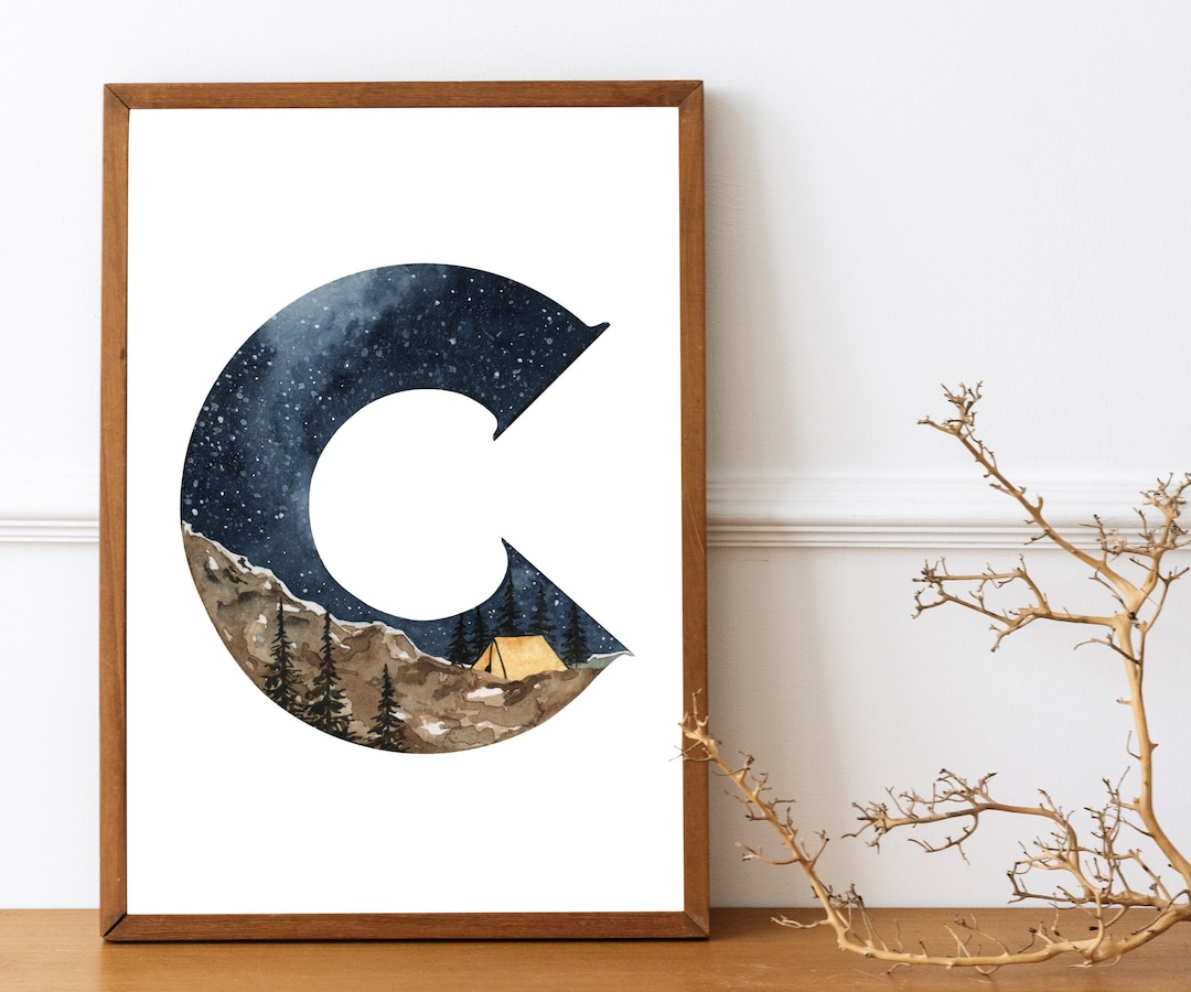 Watercolor Letter C Nursery Room Printable Alphabet Art- Hand Painted ...